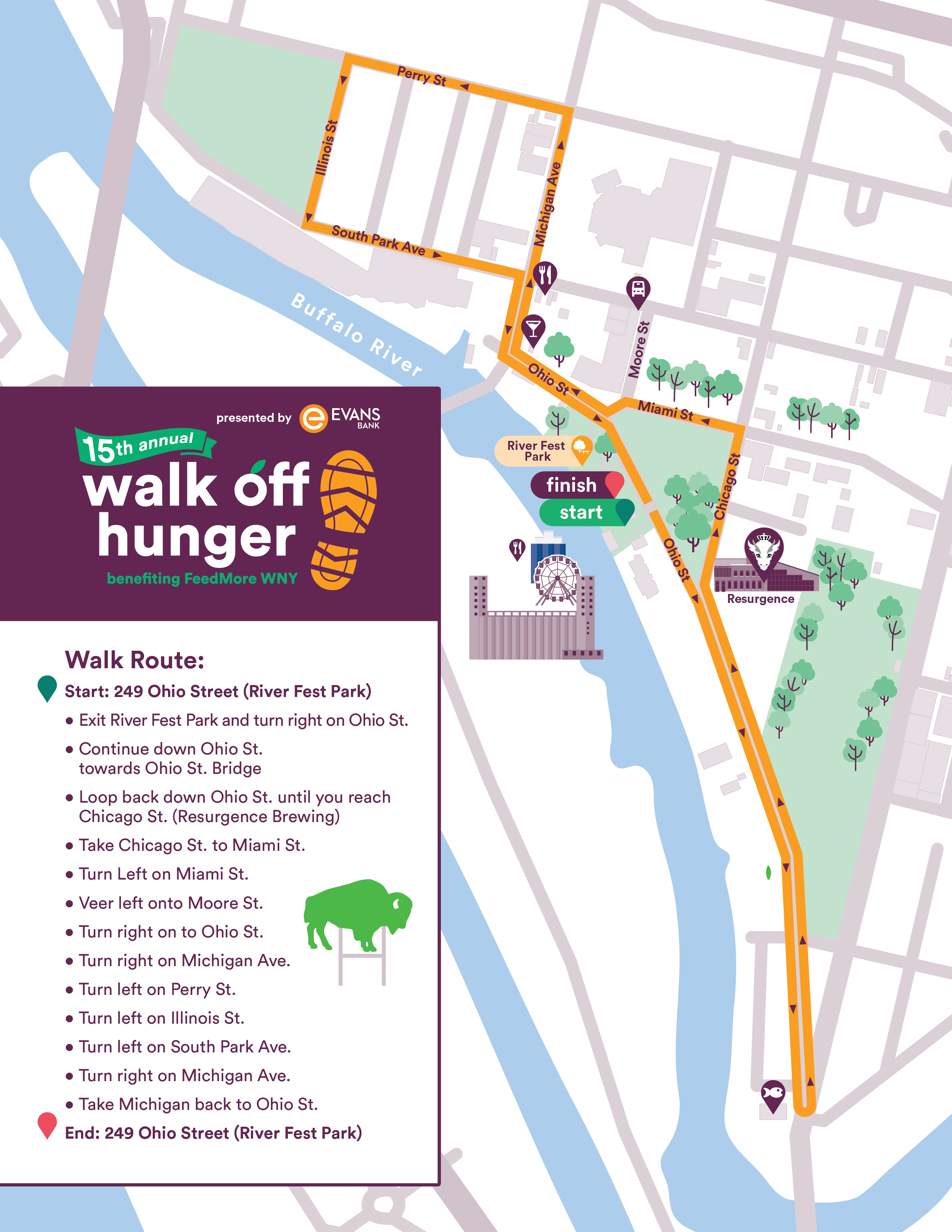 Walk Off Hunger Route Map - FeedMore WNY